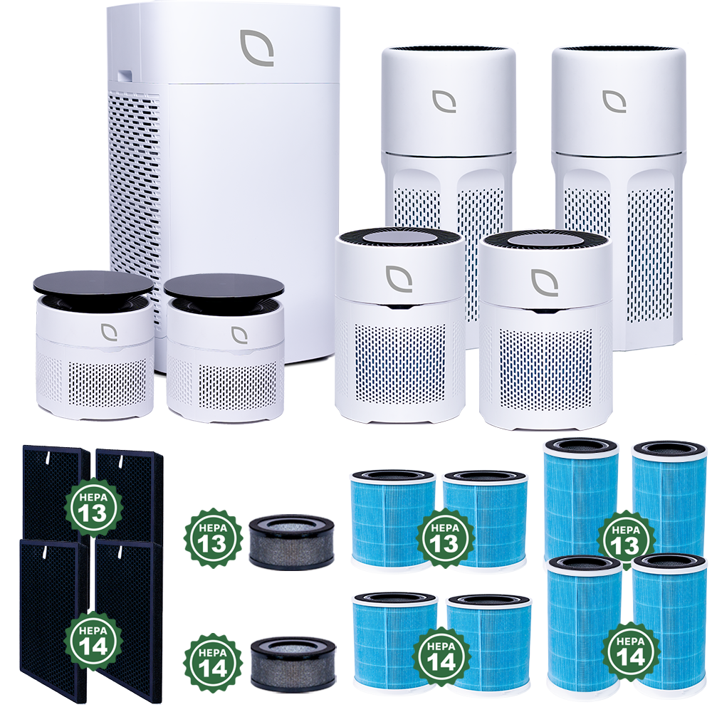 Air Sentry Whole Home Bundle with HEPA 13 And 14 Transparent webp